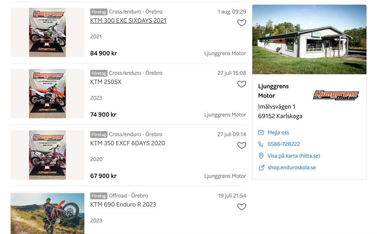 KOLLA IN VÅR SIDA PÅ BLOCKET – shop.enduroskola.se
